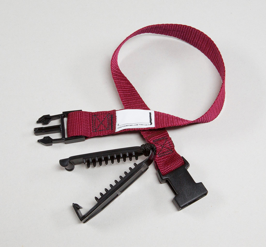 Custom Laundry Straps with Sublimated ID Tags - Color: Maroon - Clips ...